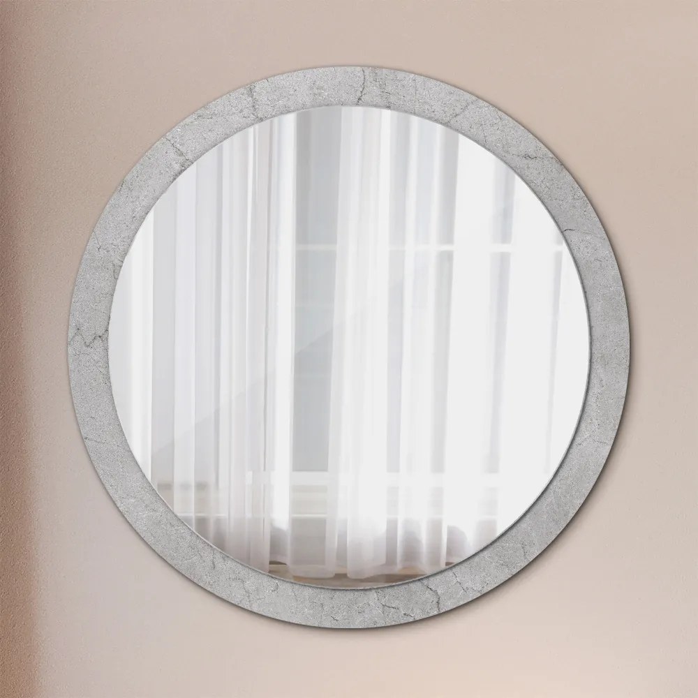 Kulaté dekorativní zrcadlo Šedý cement fi 100 cm