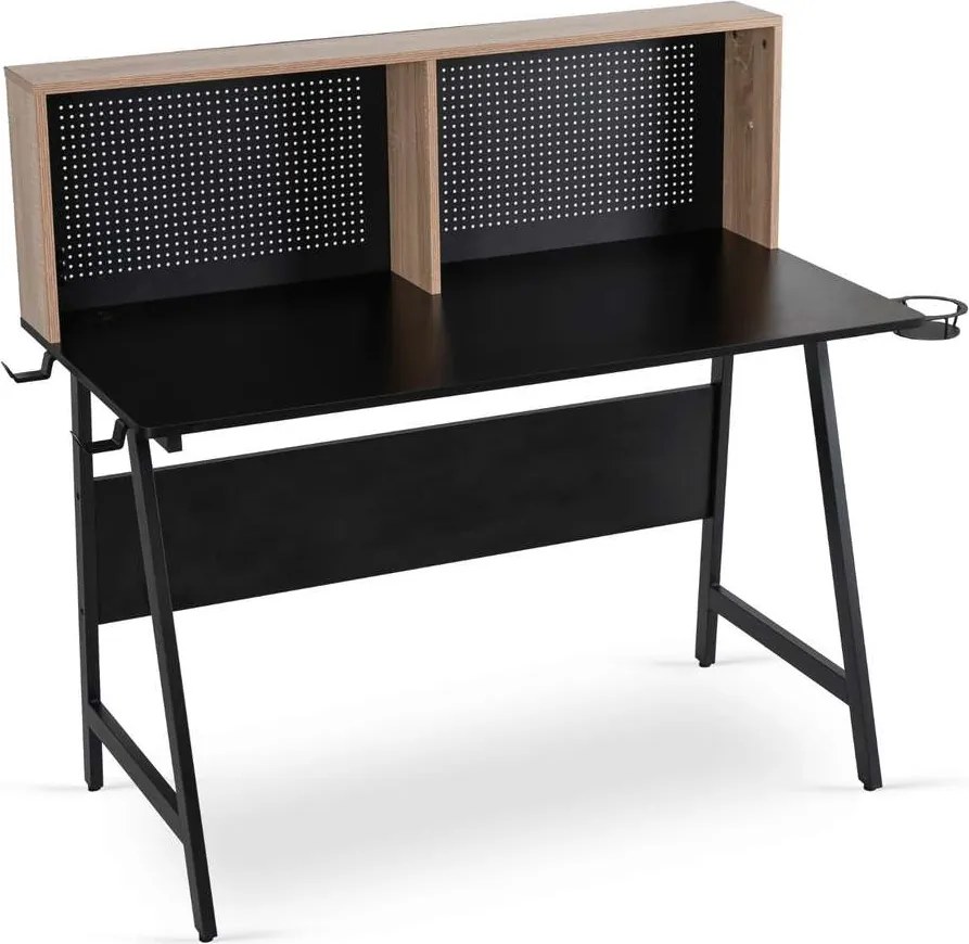 PC stůl Pikara, černá / dub sonoma