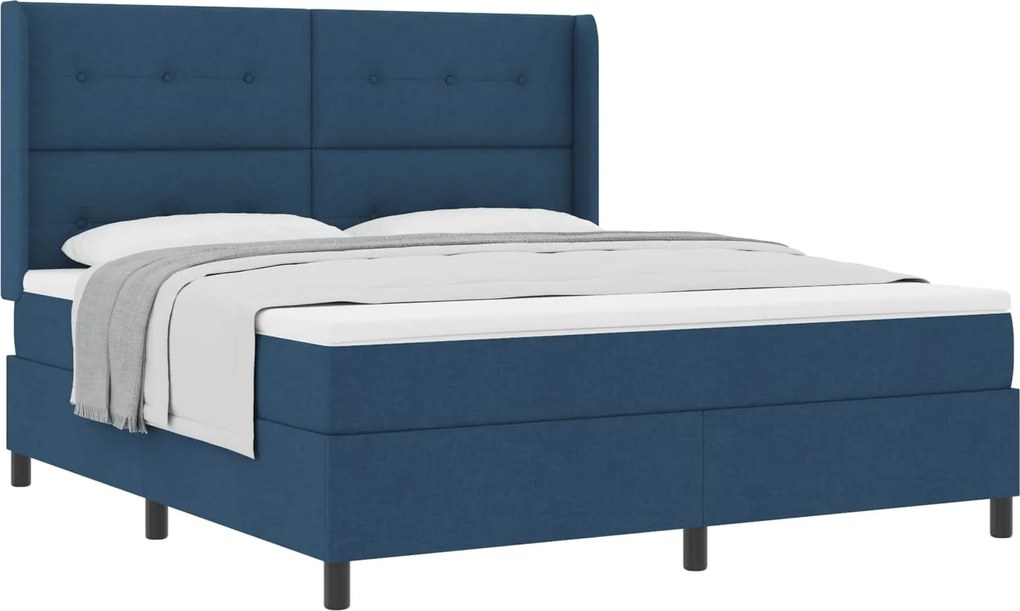 Postel s boxspringem s polštářem Modrá 200 x 180 cm textil 3341664