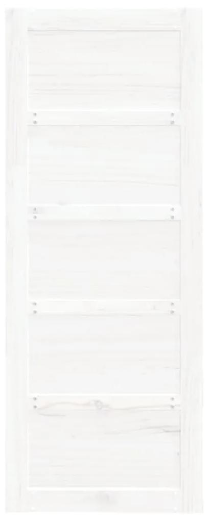 Posuvné dveře bílé 80 x 1,8 x 204,5 cm masivní borové dřevo - Default Title