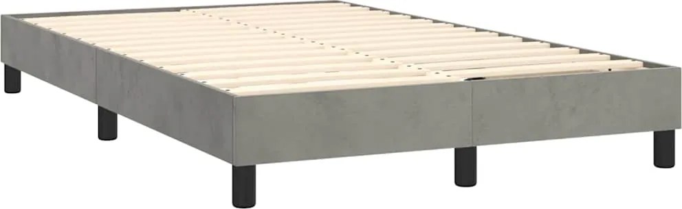 Box spring postel s matrací a LED světle šedá 120x200 cm samet 3134633
