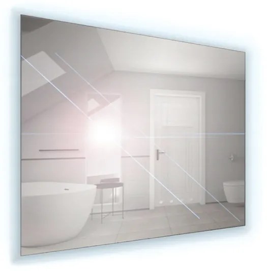 BPS-koupelny Zrcadlo závěsné s LED podsvětlením po obvodu Nikoletta LED 1 Typ: bez vypínače, Rozměry (cm): 120x65 - (Nikoletta LED 1/120)