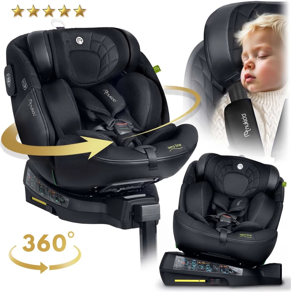 Autosedačka ISOFIX, 0-36kg, černá | Nukido Prestige