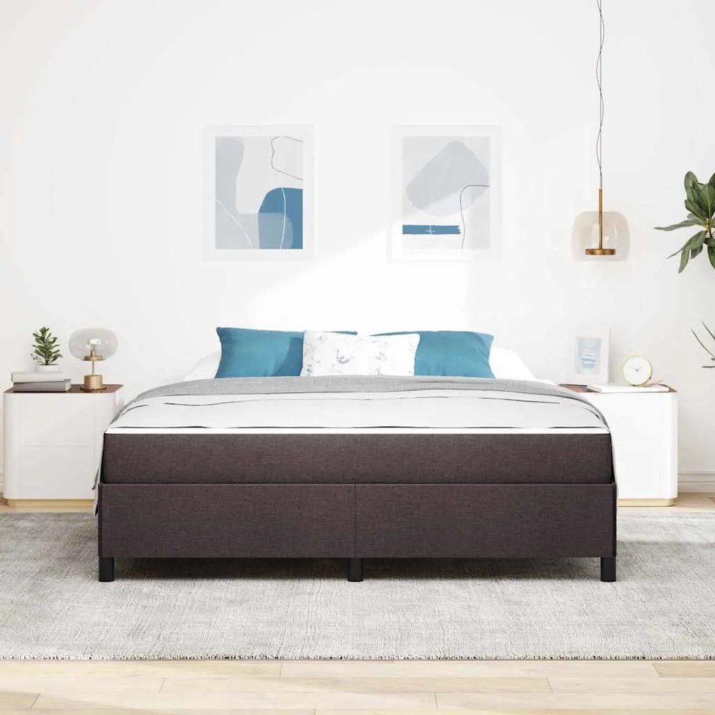 Postel s boxspringem Tmavě hnědá 180 x 200 cm textil 3398881