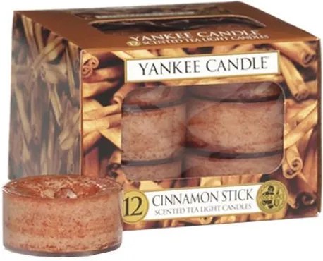 Yankee Candle Čajové svíčky Yankee Candle 12ks - Cinnamon Stick, hnědá barva, vosk
