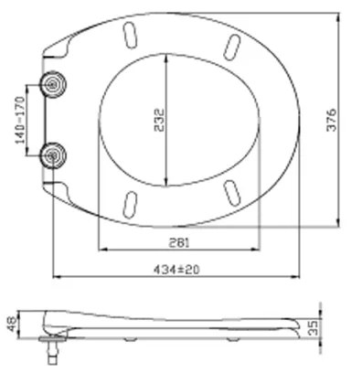 Aqualine - Záchodové prkénko SOFIA SoftClose bílá