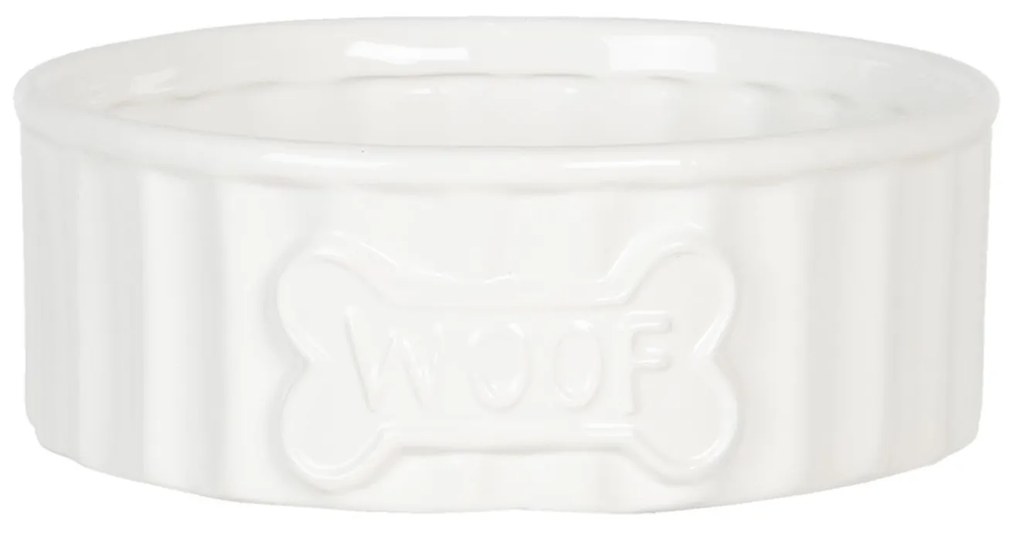 Bílá keramická miska pro psa Woof - Ø15*6 cm