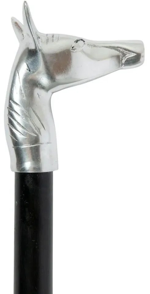 Černá dřevěná vycházková hůl s hlavou koně Horse - 98*5*9,5 cm
