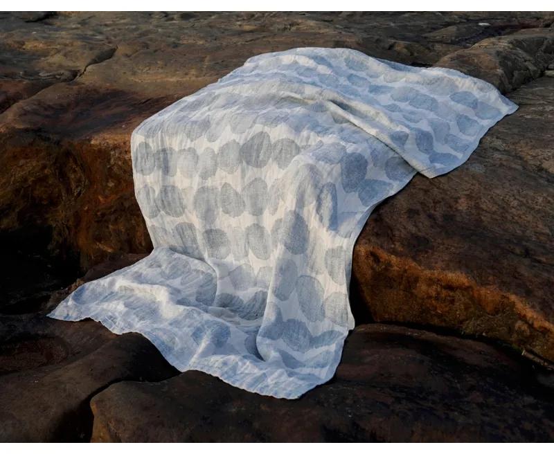 Lněný ručník Sade, modrý rain, Rozměry  95x180 cm