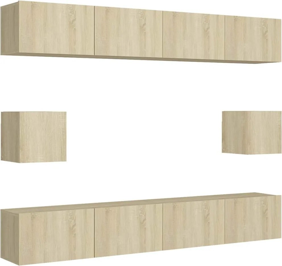 6dílný set TV skříněk dub sonoma kompozitní dřevo 3078999