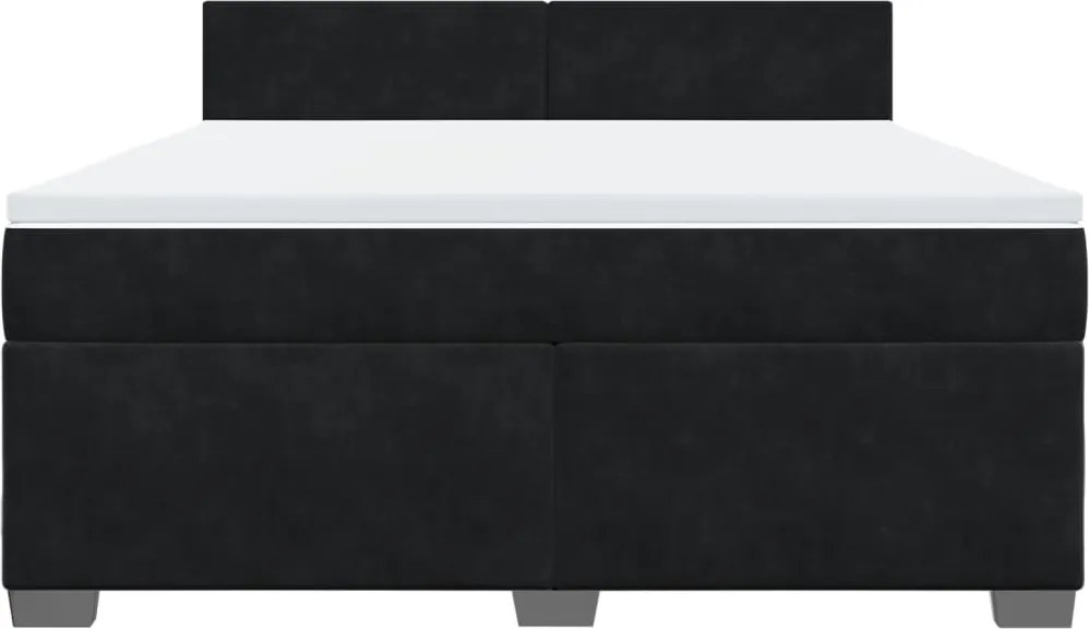 Box spring postel s matrací černá 180x200 cm samet 3288674