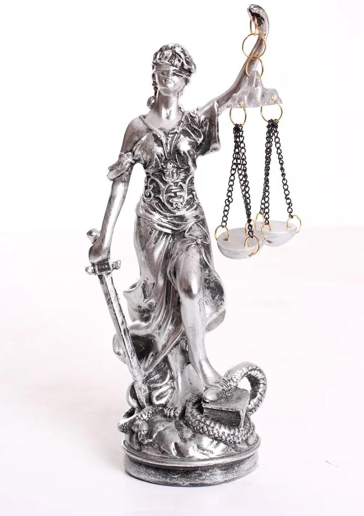 Socha spravedlnosti JUSTICE L-057 - stříbrná (19x6 cm)