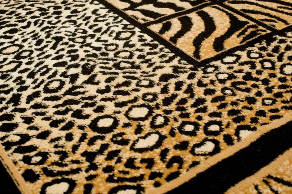 Chemex Moderní koberec Atlas - tygrovaný 1 - černý Rozměr koberce: 70x130 cm