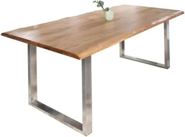 Jídelní stůl Giada, 220 cm, dub, nerezová podnož