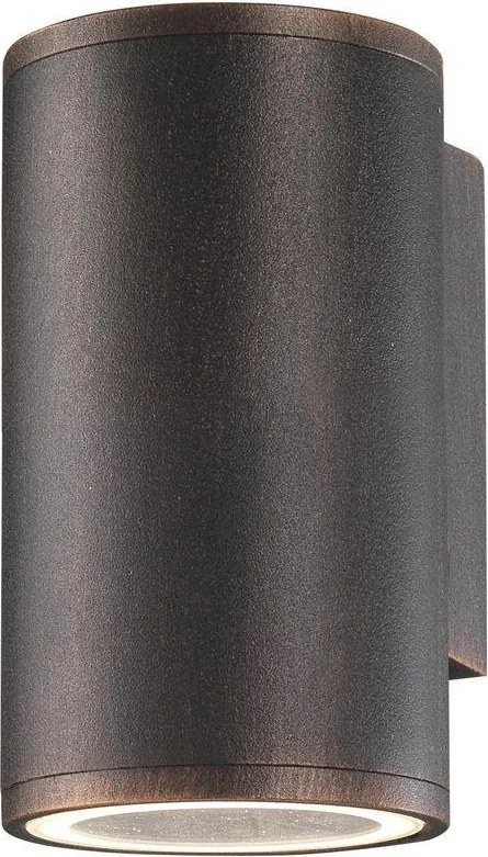 NV 773222 Venkovní nástěnné svítidlo NODUS antický hnědý hliník skleněný difuzor GU10 1x7W 220-240V IP54 bez žárovky světlo dolů - NOVA LUCE