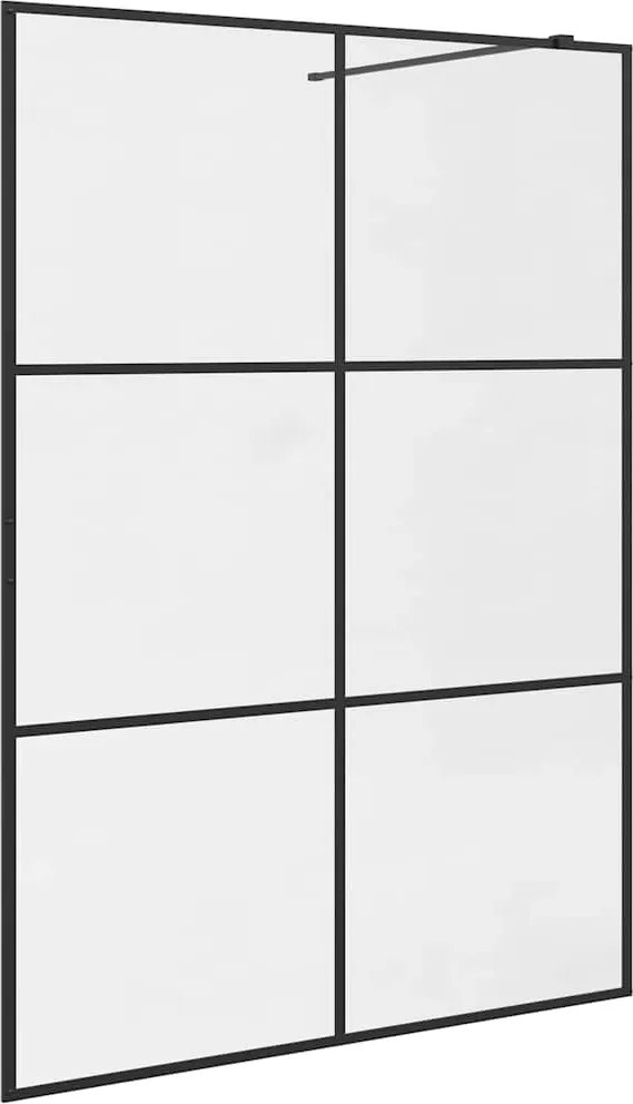 Zástěna do průchozí sprchy čiré ESG sklo 140 x 195 cm černá 151027