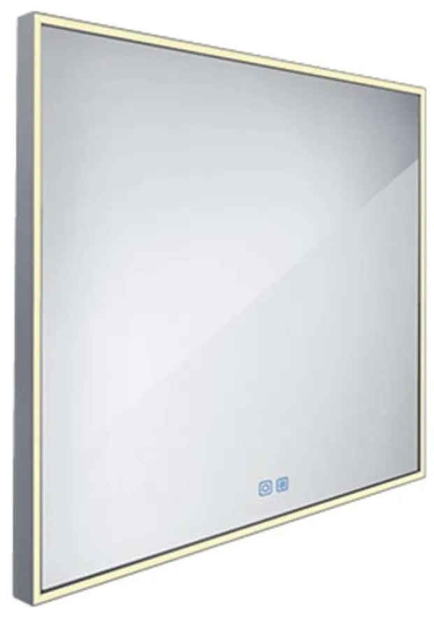Nimco - Zrcadlo s LED osvětlením, 60x60 cm, dotykový senzor, hliník ZP 13066VX