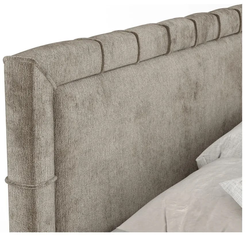Béžová boxspring postel s úložným prostorem 160x200 cm Voyage – Maison de Rêve