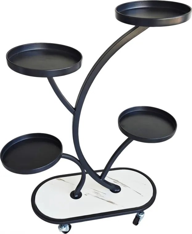 Flamenco Mystique Kovový stator pro květiny na kolečkách 50x25x80 cm - Police SZ43CZ