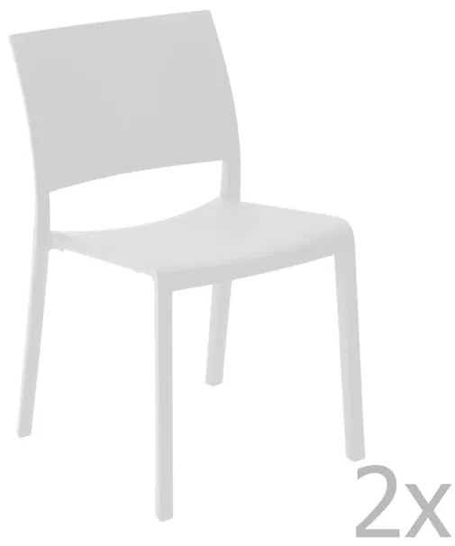 Sada 2 bílých zahradních jídelních židlí Resol Fiona