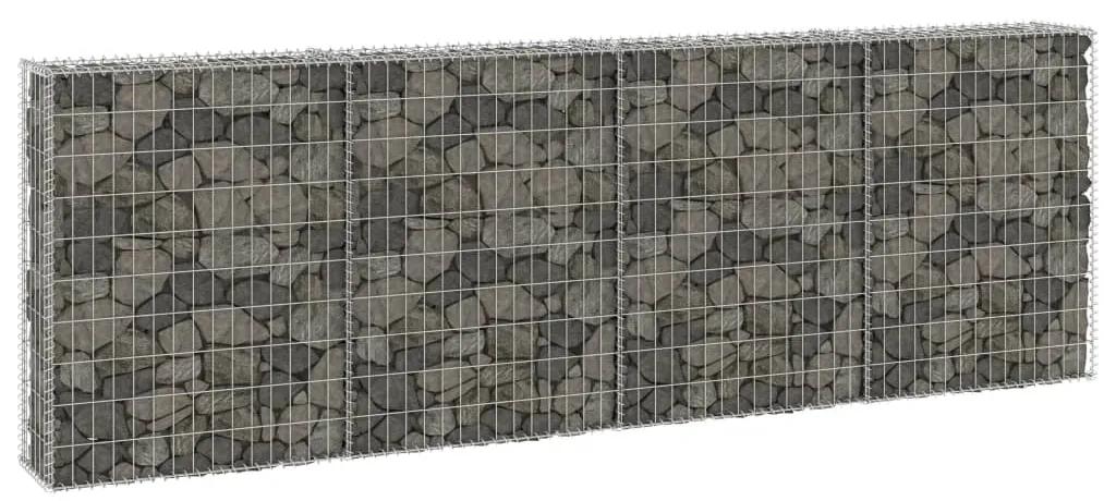 vidaXL Gabionová zeď s víky pozinkovaná ocel 300 x 30 x 100 cm