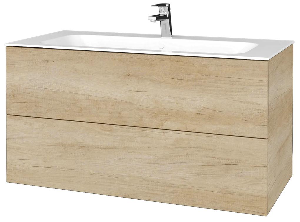 Dřevojas Koupelnová skříň VARIANTE SZZ2 100 Varianta: N01 Bílá lesk / D08 Wenge