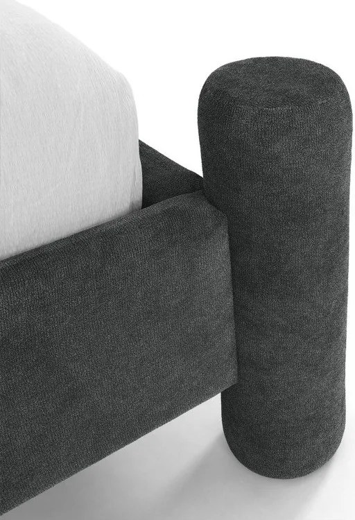 Tmavě šedá čalouněná dvoulůžková postel s roštem 160x200 cm Vera – Micadoni