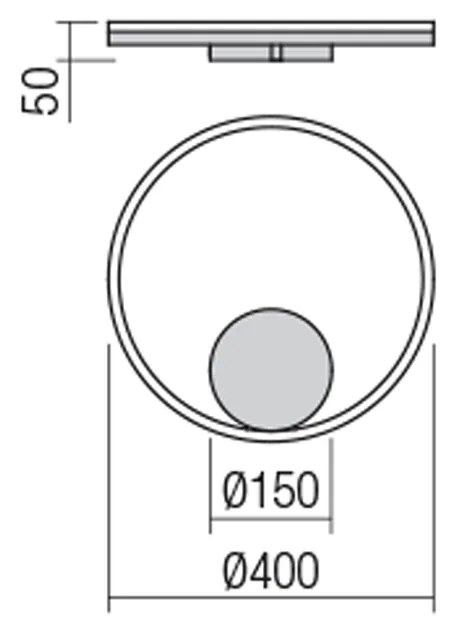 Redo 01-1955 nástěnné LED stmívatelné svítidlo Orbit pískově černé, 26W, 4000K, ø40cm