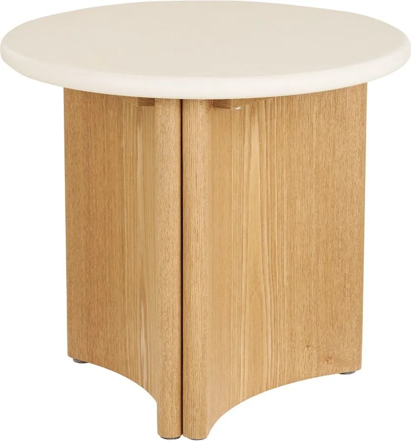 Kulatý odkládací stolek s betonovou deskou ø 50 cm Motril – House Nordic