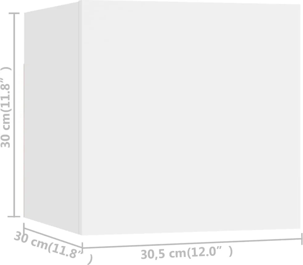 vidaXL Marketos Nástěnné TV skříňky 8 ks bílé 30,5 x 30 x 30 cm
