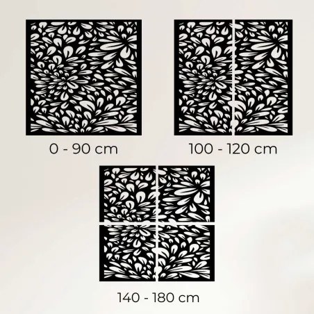 Moderní dřevěný vyřezávaný panel na zeď - květinová 3D dekorace | SENTOP HDF0285