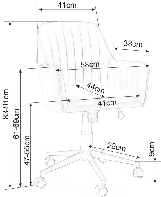 Kancelářské křeslo Paulie, růžová