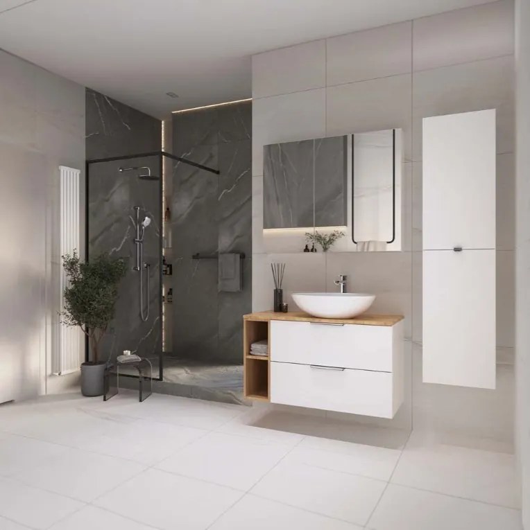 Cersanit Malika, vysoká závěsná skříňka 400x300x1600 mm, bílá lesklá, S598-050-DSM