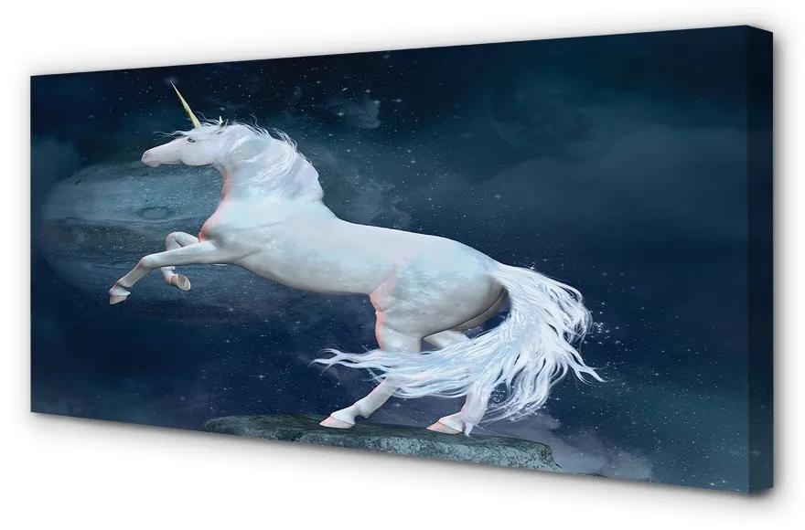 Obrazy na plátně Unicorn planet sky 120x60 cm