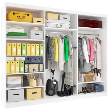 Designová šatní skříň Arvin 235 cm - dub sonoma / bílá