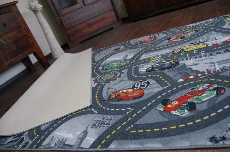Dětský koberec CARS ŠEDÝ