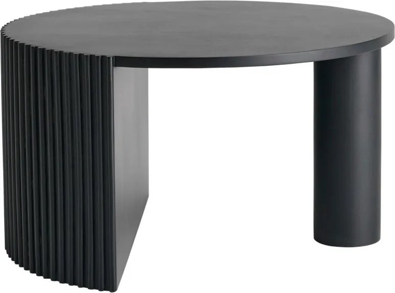 Černý kulatý konferenční stolek s deskou z mangového dřeva ø 80 cm Bisselina – Ellos Home