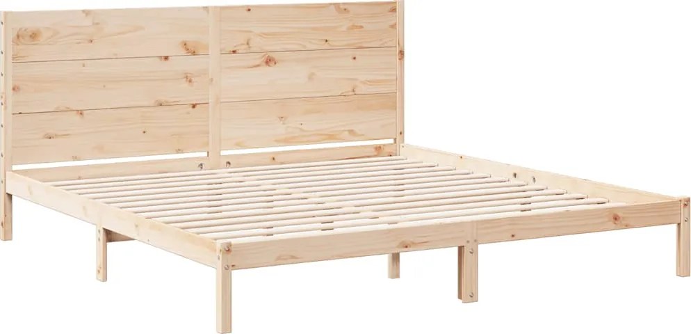 Prodloužený rám postele bez matrace 200 x 220 cm masivní dřevo 3309291