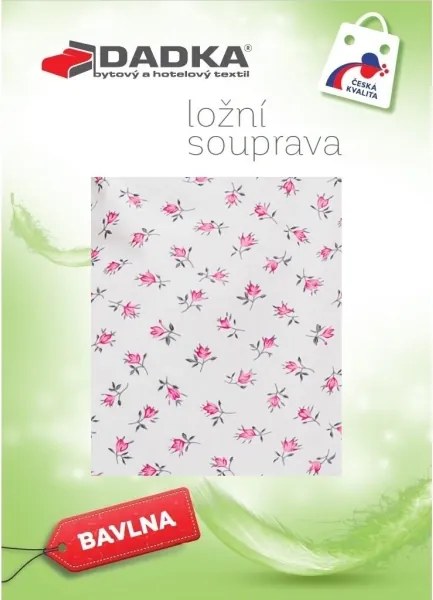 DADKA Povlečení bavlna Malé růže červené 240x220, 2x 70x90 cm