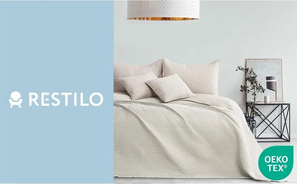 Krémový prošívaný přehoz z mikrovlákna 240x260 cm Softa – Restilo