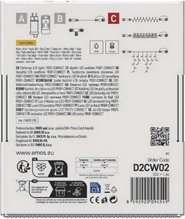 Propojovací vánoční řetěz bez zdroje EMOS Connecting D2CW02 ZY2157 50LED krápníky 3m teplá bílá