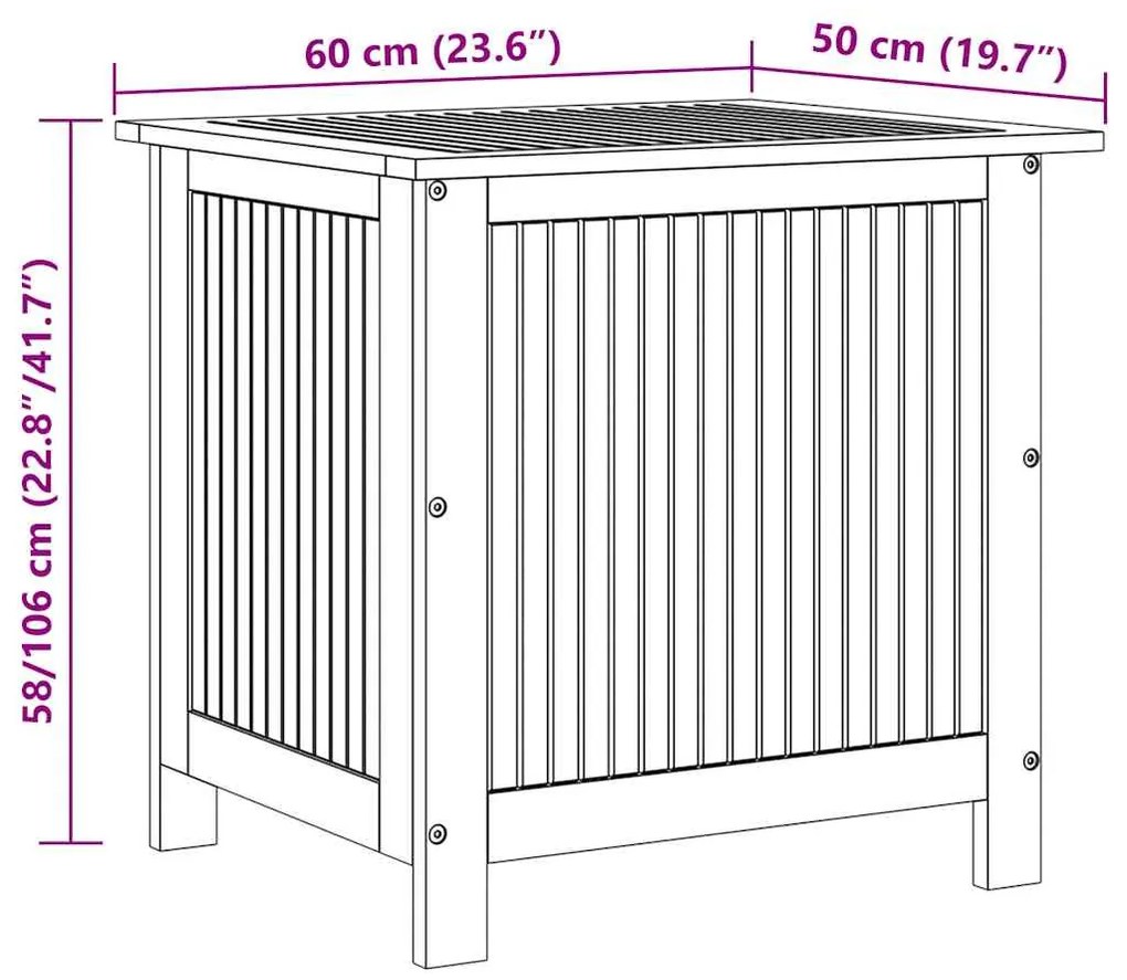 vidaXL Marketos Zahradní úložný box 60 x 50 x 58 cm masivní akáciové dřevo