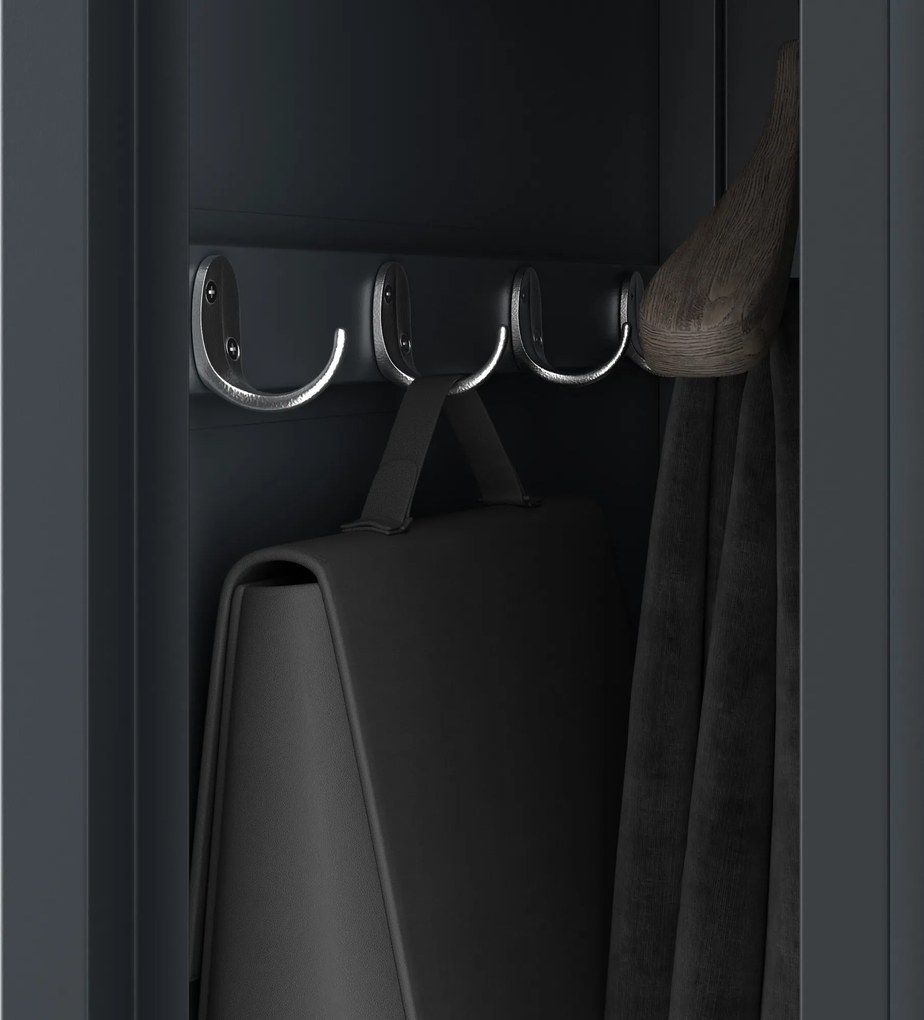 Dvoukomorová šatní skříň pro zaměstnance antracitová, 400x1800x500 mm: KACPER 1 Plus
