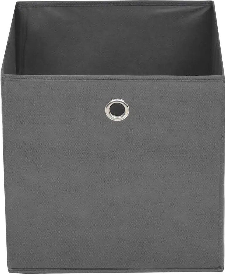 Úložné boxy 4 ks netkaná textilie 32 x 32 x 32 cm šedé 245747