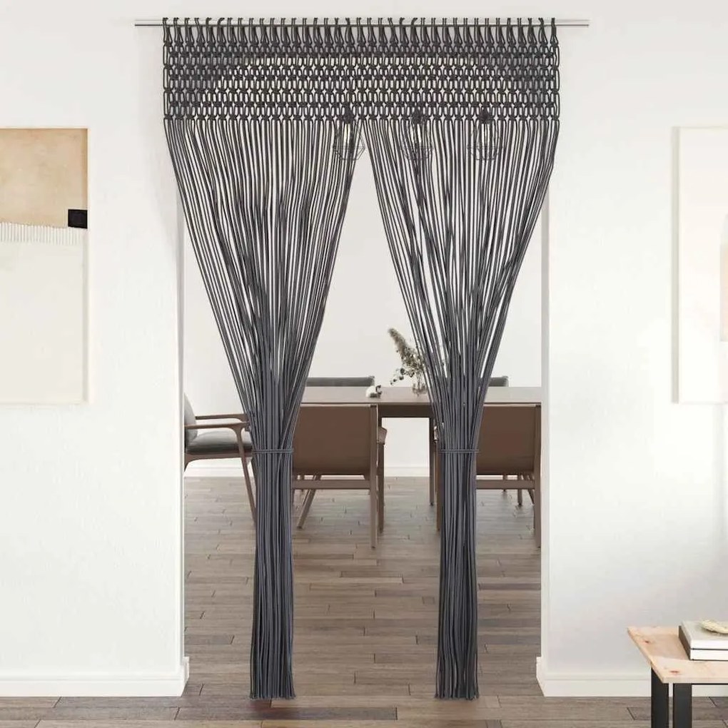 Macramé závěs antracitový 140 x 240 cm bavlna 323991