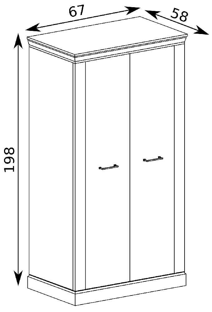 Antica K | šatní skříň A16 | 107 cm | kraft zlatý