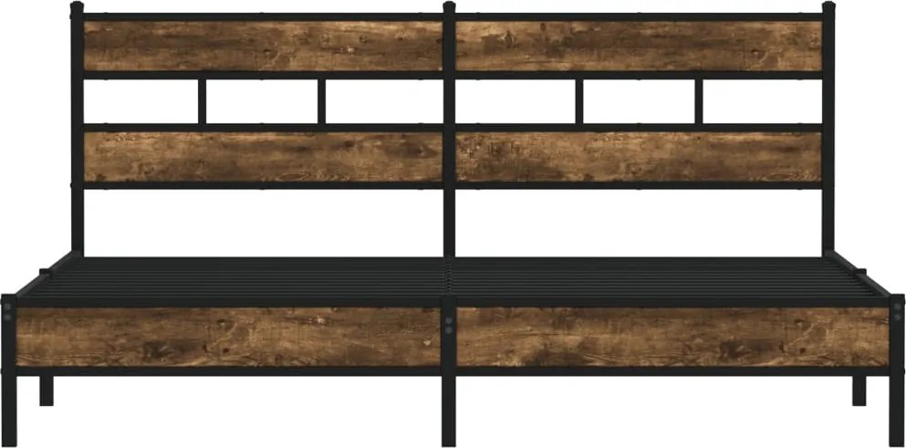 Kovový rám postele bez matrace kouřový dub 183 x 213 cm 3308483