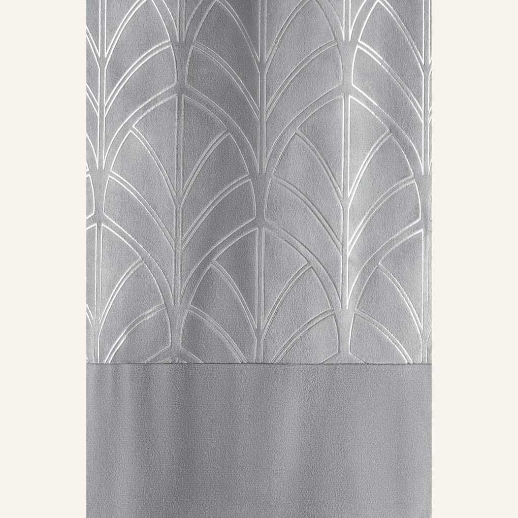 Room99 Hotový Závěs na kroužcích Velurový BLISS Vzorovaný Zatemňovací Barva: Bordó/Stříbrná, Velikost: 140 x 250 cm