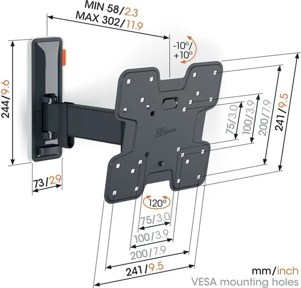 Vogel's TV rameno 2 klouby TVM 3223 Černá