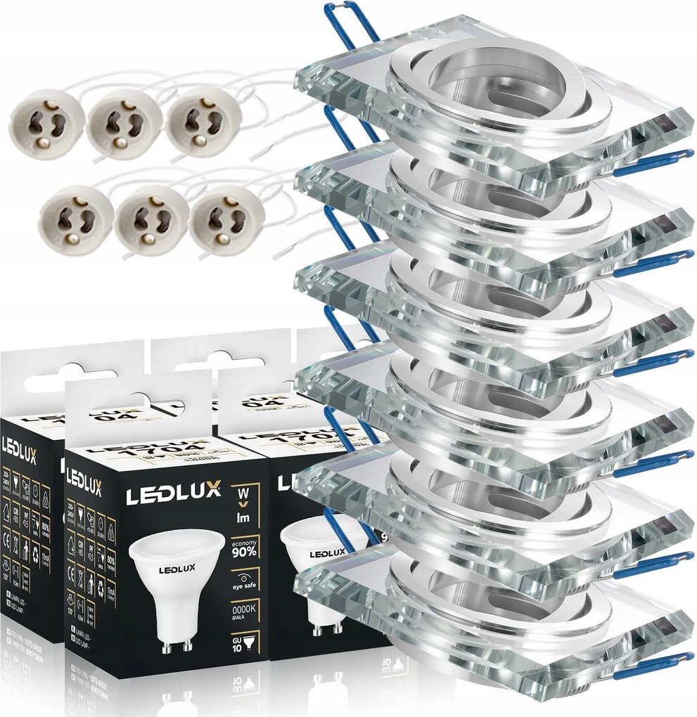 6x halogenová lampa Skleněná pohyblivá Led GU10 4,5W Premium